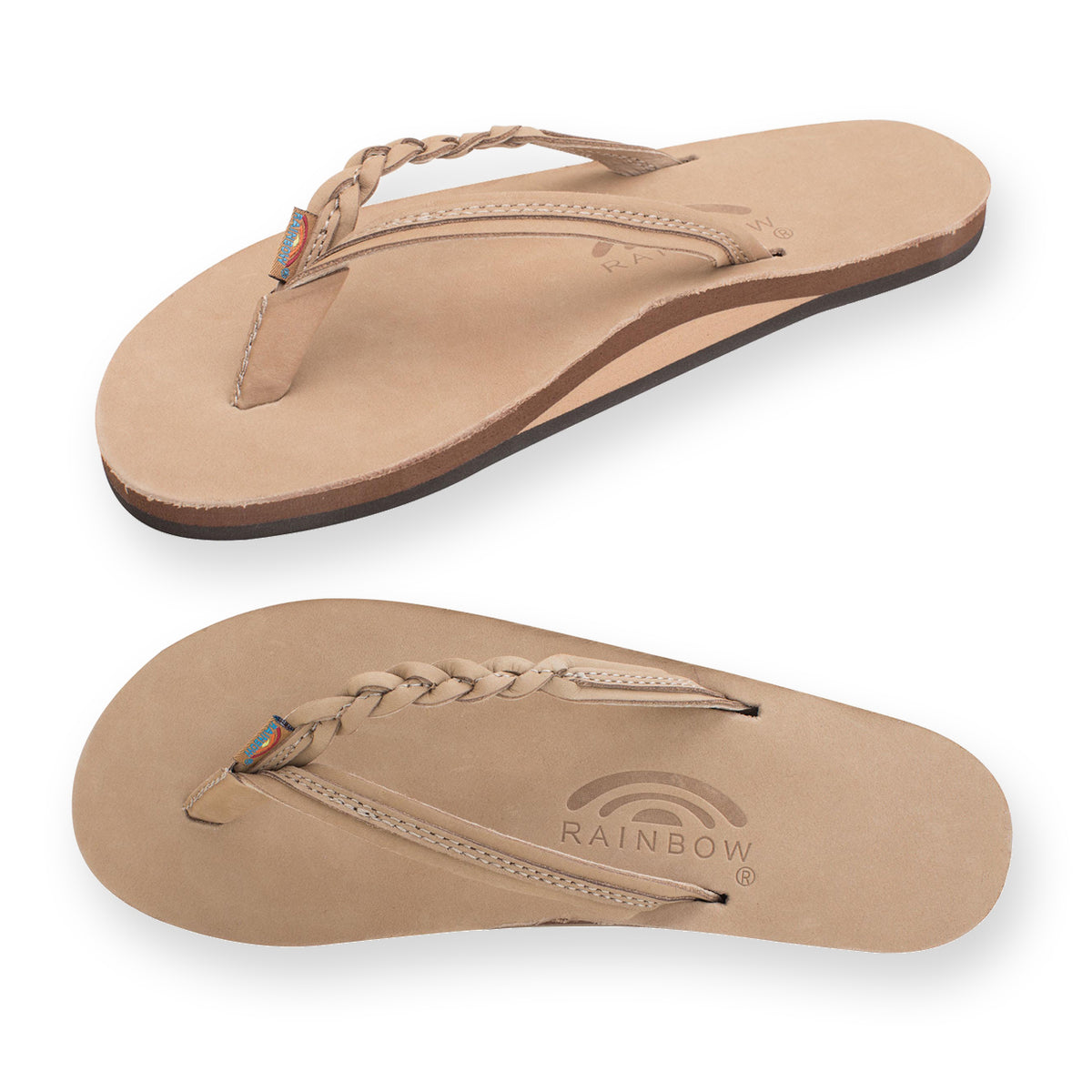 Women’s Rainbow Flip Flops – White Marlie